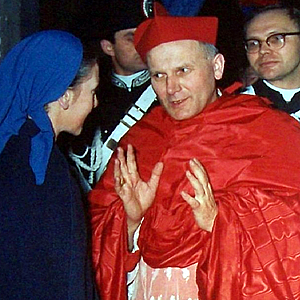 Pope John Paul II Wearing The Cappa Magna (As Cardinal Wojtyla)
