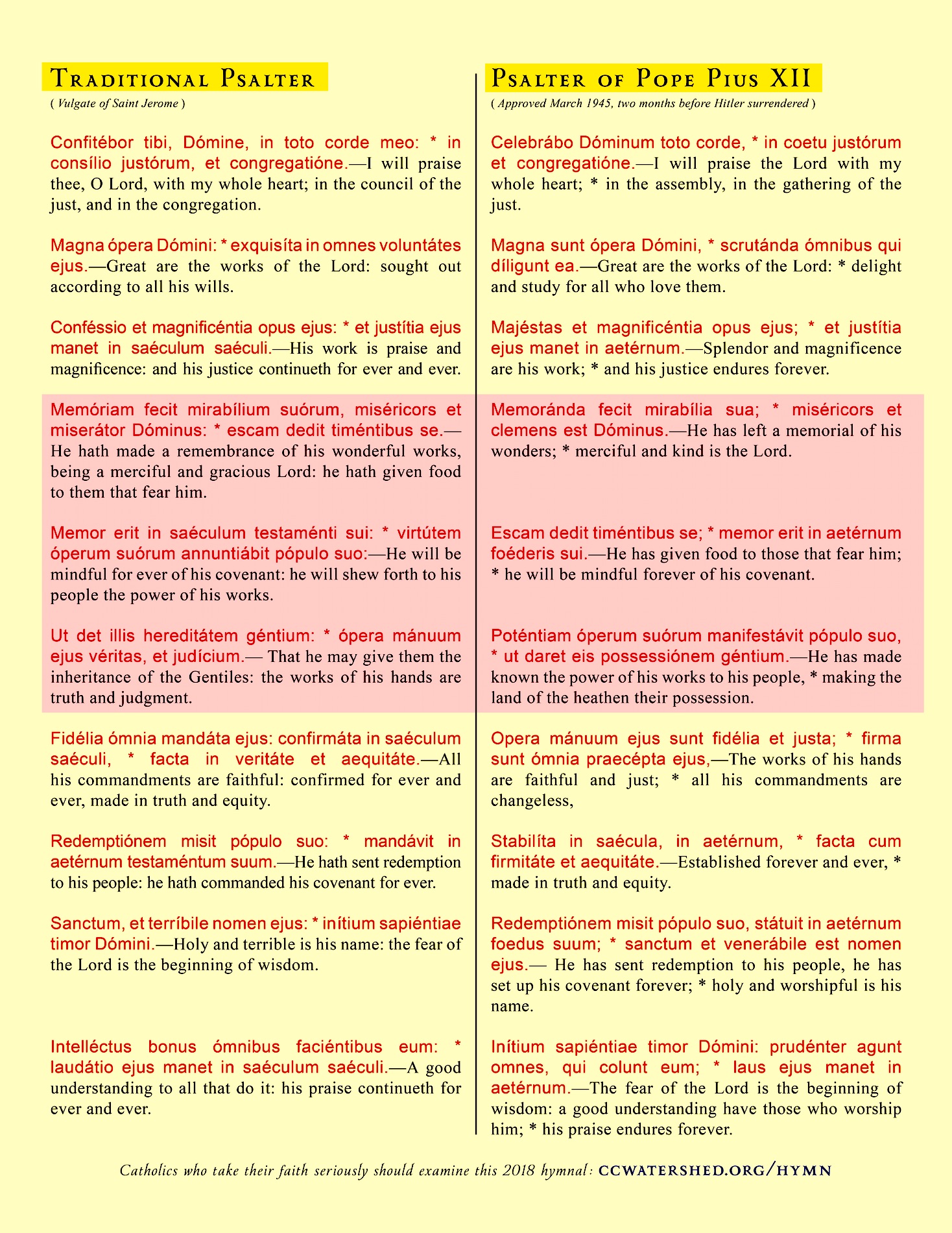 “Pope Pius XII Psalter” • How different was it?